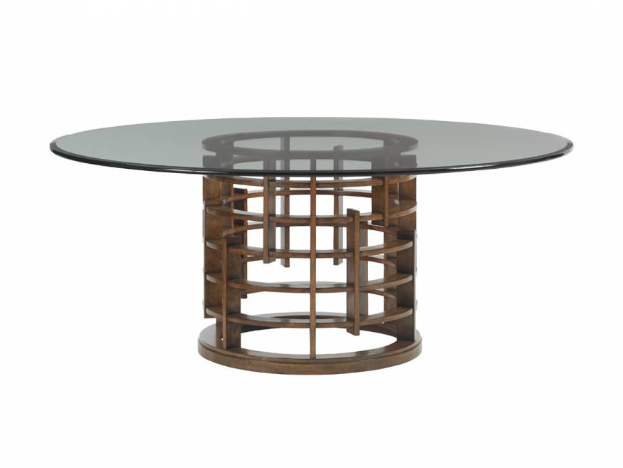 556-875-72C | Meridien Round Dining Table With 72 Inch Glass Top